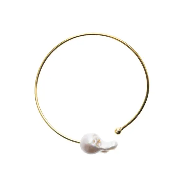 SILVER MOON Sterling Silver Bracelet With Pearl En Moon's Tear - Gold