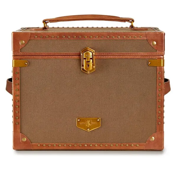 Wolf Ida Trunk Jewellery Box Khaki - Brown