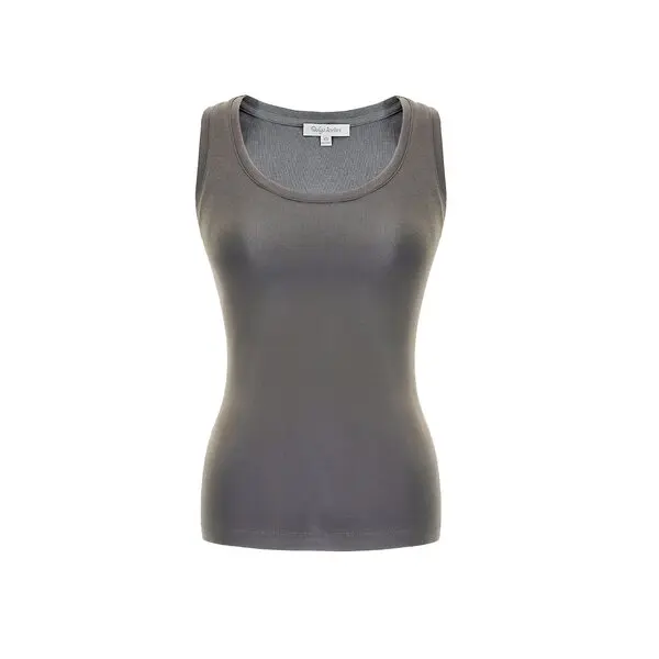 SOLGO ATELIER Solgo Fine Rib Tank Top In Dark Space Gray - Grey