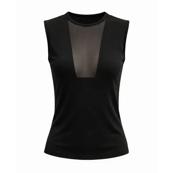 MARIANNE BY MARIE JORDANE Kylie Organic Cotton Mesh Panel Made In France - Black
