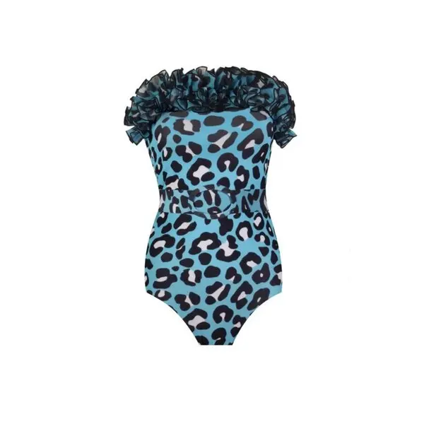 NUR KARAATA Clara Leo Swimsuit - Blue