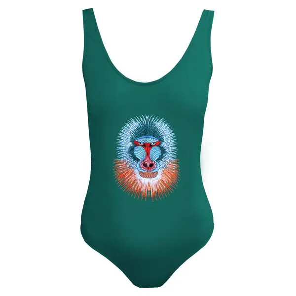 MY PAIR OF JEANS Baboon One Piece Swimsuit - Green