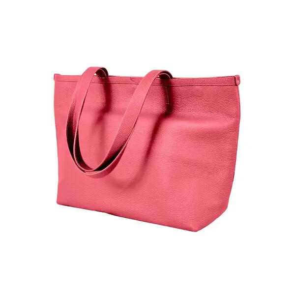 GODI. The Eva Handmade Leather Tote Bag In Flamingo - Black