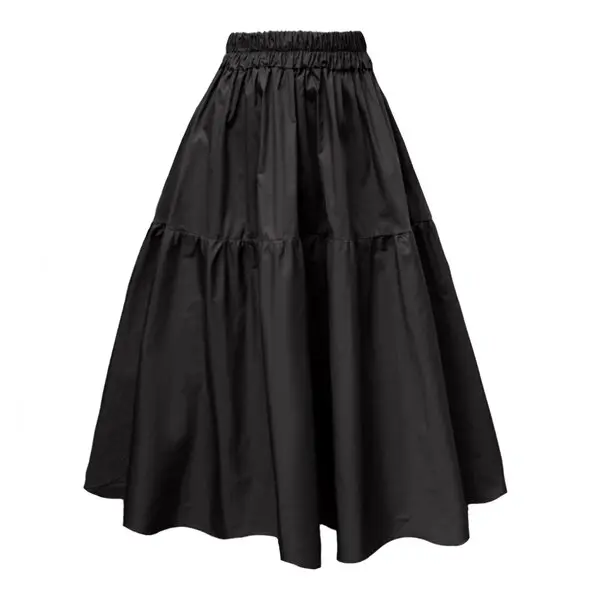 FROCK TALES Tahiti Midi Skirt With Pockets - Black