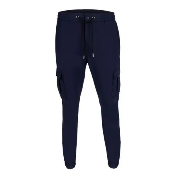 DAVID WEJ Ashford Drawstring Trousers With Cargo Pockets – Navy - Blue