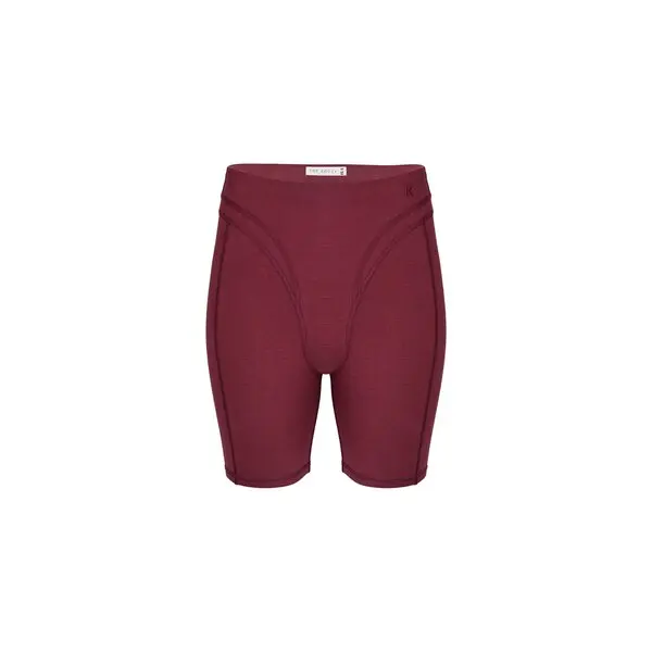THE KOOZY Monroe Stretch Shorts In Burgundy - Red