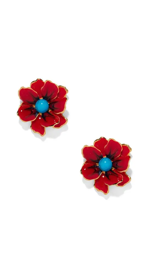 THE PINK REEF Small Ruby Jewel Box Earring - Red