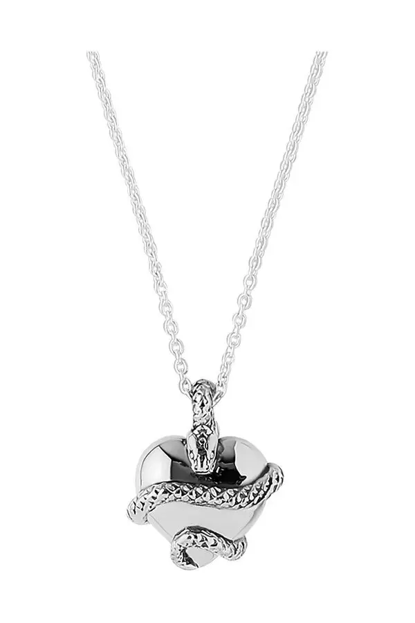 ASTOR & ORION Wise Heart Charm Necklace - Silver