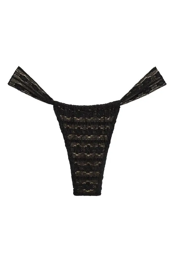 MONTCE Daisy Lace Sandra Bikini Bottom - Black
