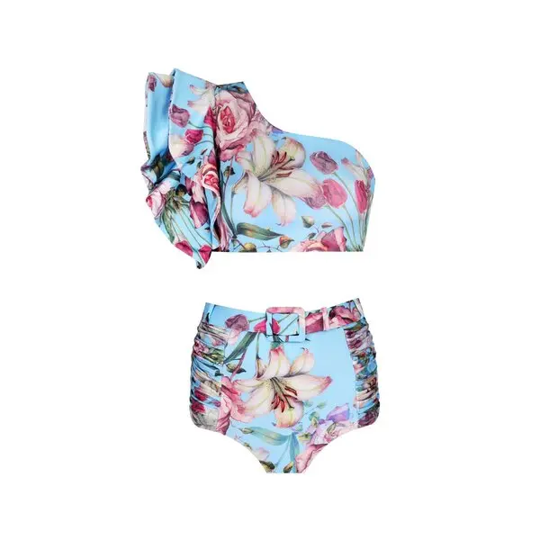NUR KARAATA Begonia Blu Bikini Set