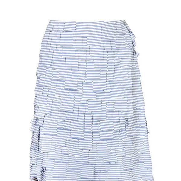 MADEBYZA Blue White Striped Mini Skirt - Blue/white