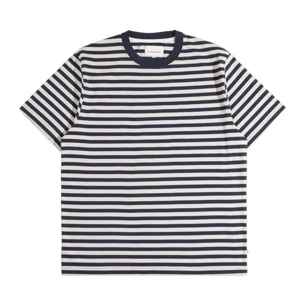 FAR AFIELD Ringer Stripe T-shirt Navy - Blue