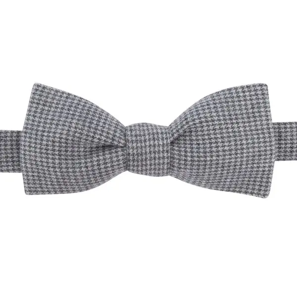 LE COLONEL Houndstooth Bow Tie - Grey