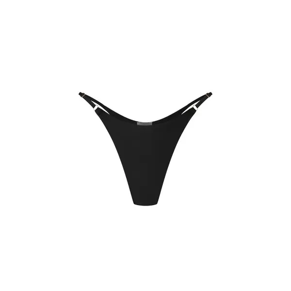 PROMEES Gina Thong Bikini Bottom - Black