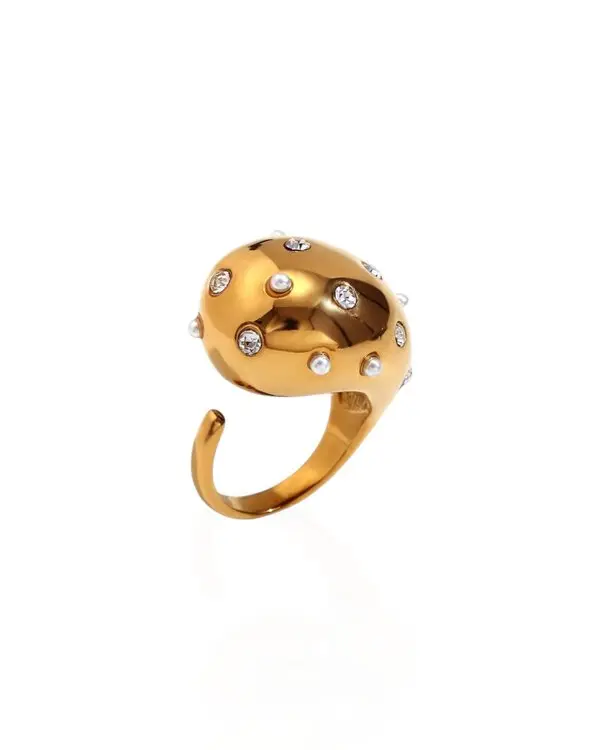 KYBELE STUDIO White / Gold Disco Ring In Gold - White/gold