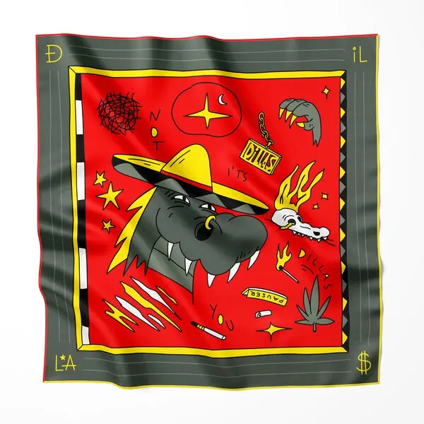 PAUSER Silk Scarf Dillas - Red