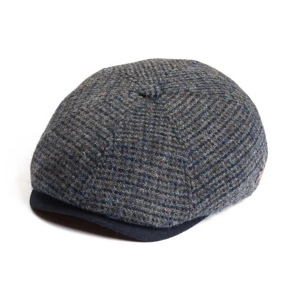 DASMARCA HATS Aaron Harris Tweed Wool Cap With Earflaps Pebbles - Grey
