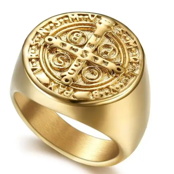 JAGGED HALO JEWELRY Saint Benedict Ring - Gold