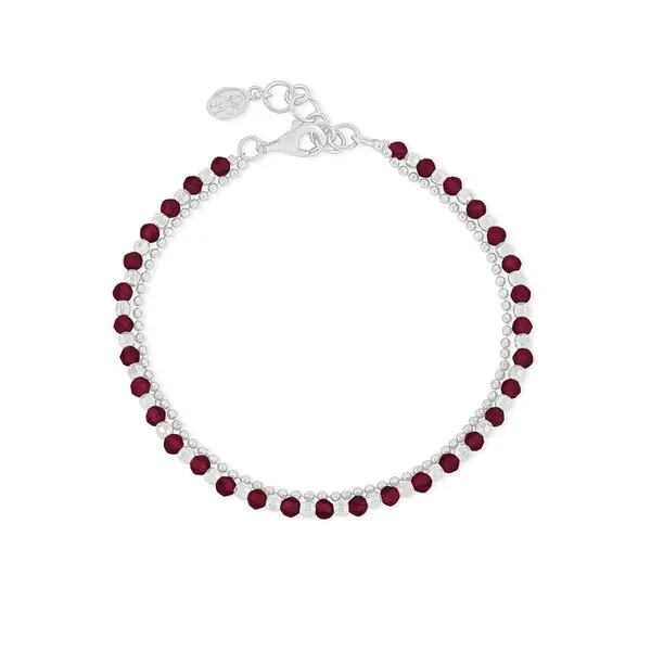 DOWER & HALL Garnet Orissa Bracelet - Silver