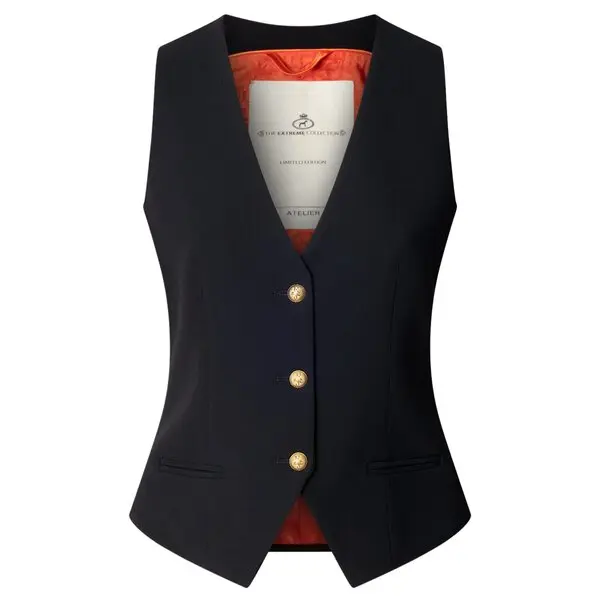THE EXTREME COLLECTION Tailored Vest With Gold Buttons Atelier - Black