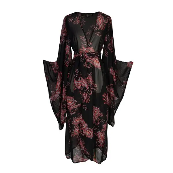 JENNAFER GRACE Vera Paisley Kimono - Black