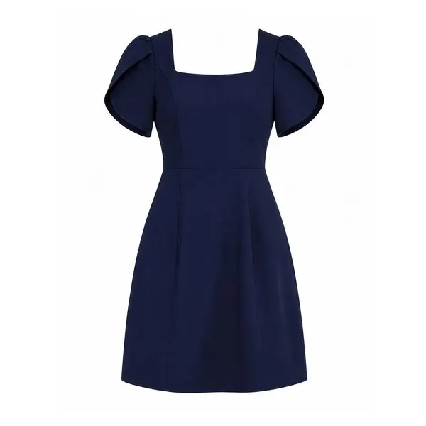 GIRL IN MIND Reeve Square Neck Mini Dress Navy - Blue