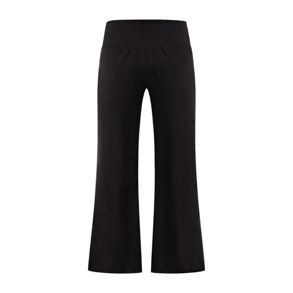 KNOWN SUPPLY Wide Leg Ribbed Pants Waldo - Black