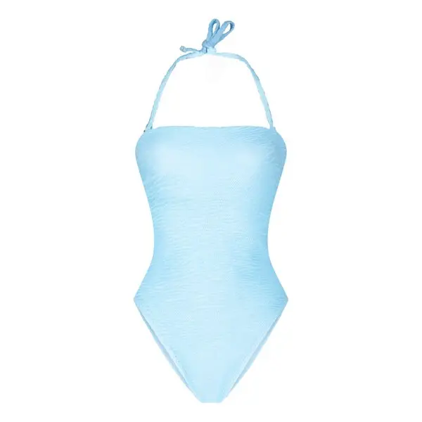 MAISON TANGERINE Marbella Aqua Crinkle Swimsuit - Blue