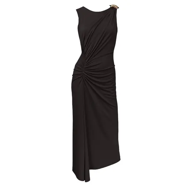 ME & THEE Prima Donna Dress With Brooch Detail - Black