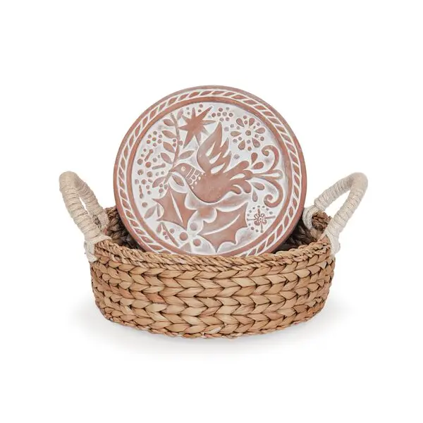KORISSA Neutrals Bread Warmer & Basket-bird Round - Orange