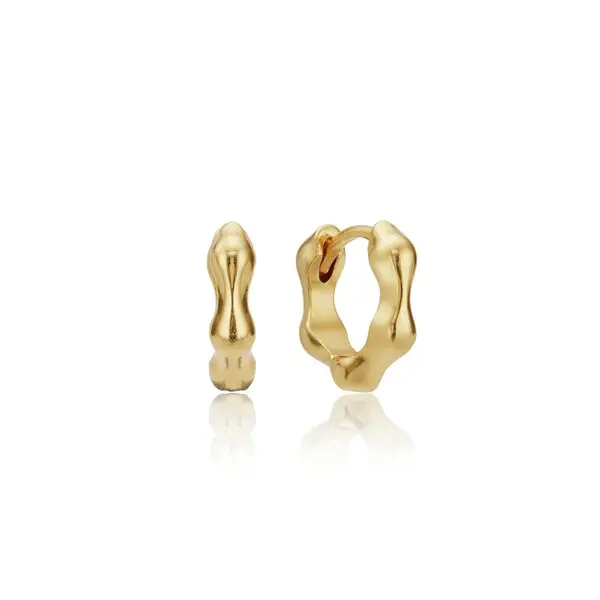 LILY & ROO Molten Huggie Hoop Earrings - Gold