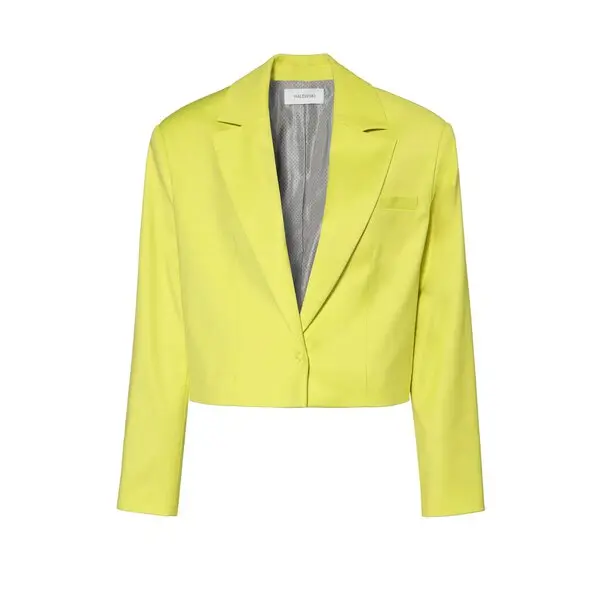 AGGI BY HALEWSKI Lora Wild Lime Single Breasted Short Blazer - Yellow