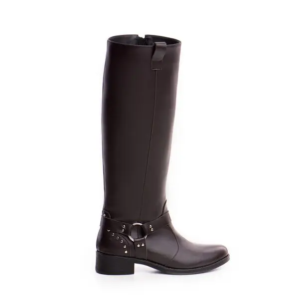 THE 5TH ELEMENT Montana Chocolate Leather Riding Boots - Brown