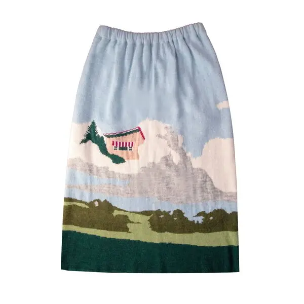 ABSURDE Knit City On Clouds Skirt - Blue