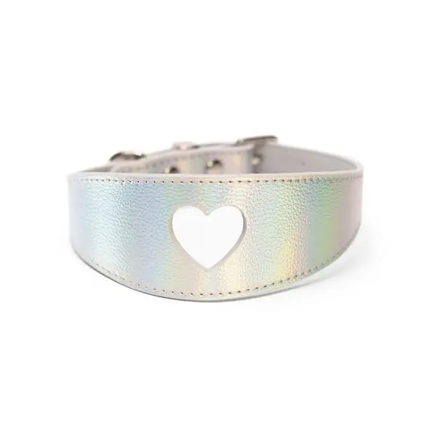 LOVEHOUND Sweetheart Dog Collar Holo - Silver