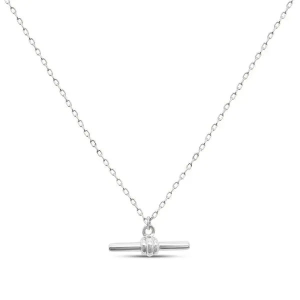 CLEMENCE WREN T-bar Pendant Necklace - Silver
