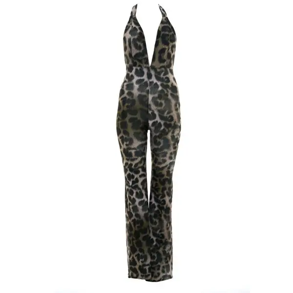 CHIARELLA Jumpsuit Fiera Animal Print - Black