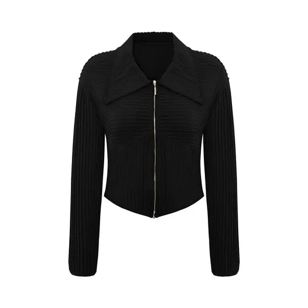 PCFG Fitted Knit Cardigan Jet - Black