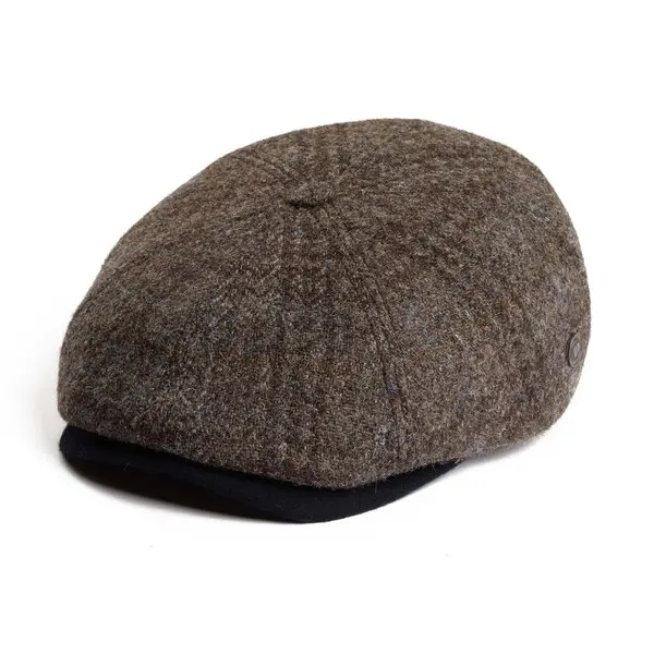 DASMARCA HATS Aaron Harris Tweed Wool Cap With Earflaps Frost - Brown