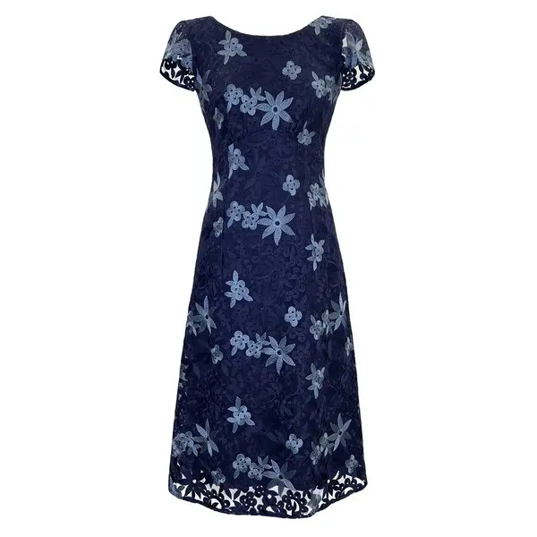 ALIE STREET LONDON Charlotte Lace Dress In Midnight - Blue
