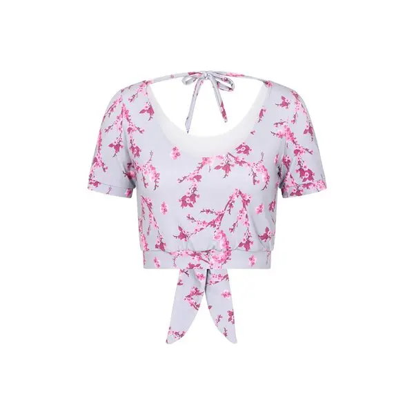 SOPHIE CAMERON DAVIES Pink Floral Cotton Crop Top