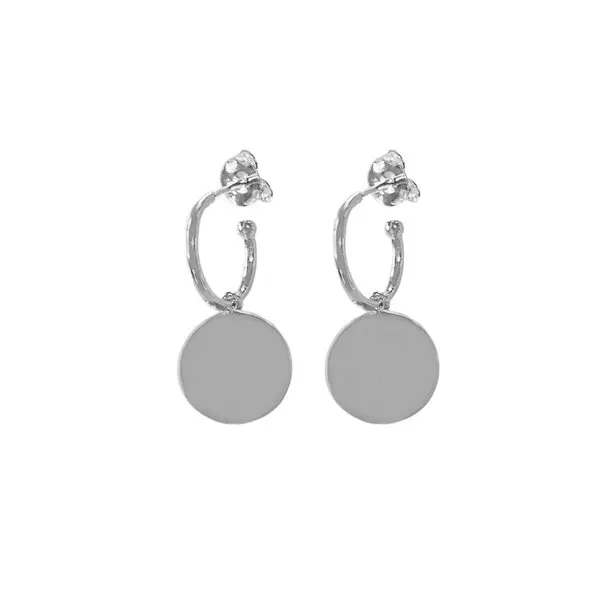 FV JEWELLERY Demi Disc Hoop Earrings - Silver