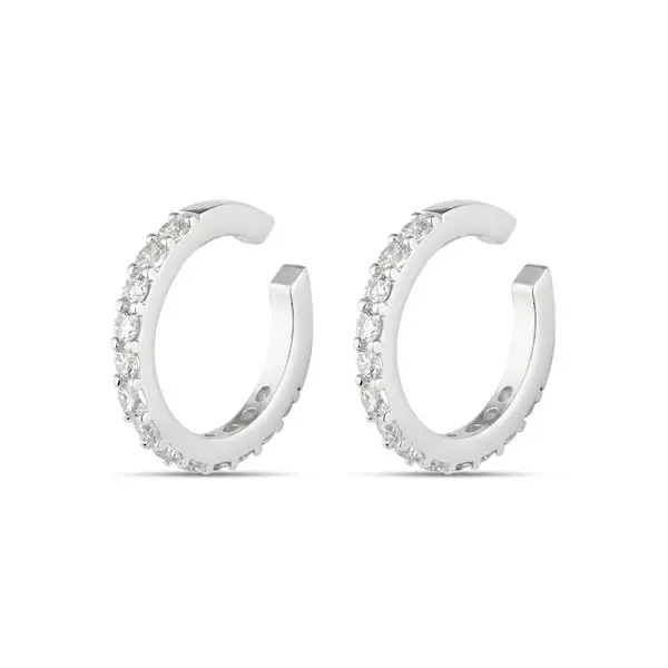 SPERO LONDON Cubic Zirconia Sterling Ear Cuffs No Piercing Pair - Silver