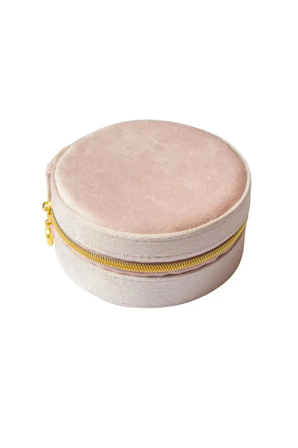 SEREE Round Jewelry Travel Case - Pink