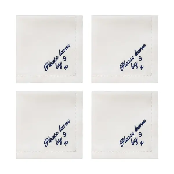 LILLY LOVES Please Leave Nine Cocktail Napkins - Blue