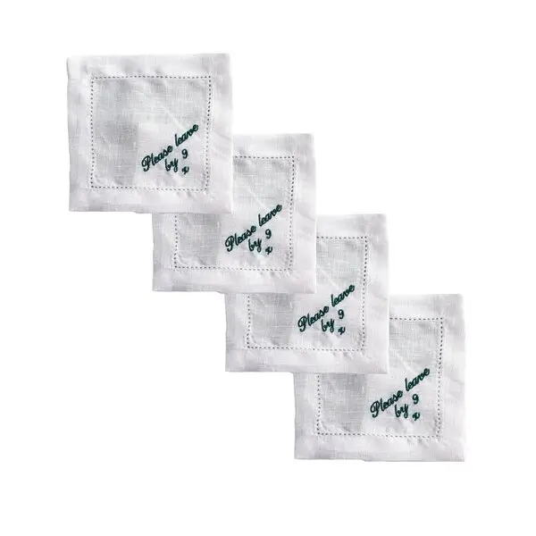 LILLY LOVES Please Leave Nine Cocktail Napkins - Green