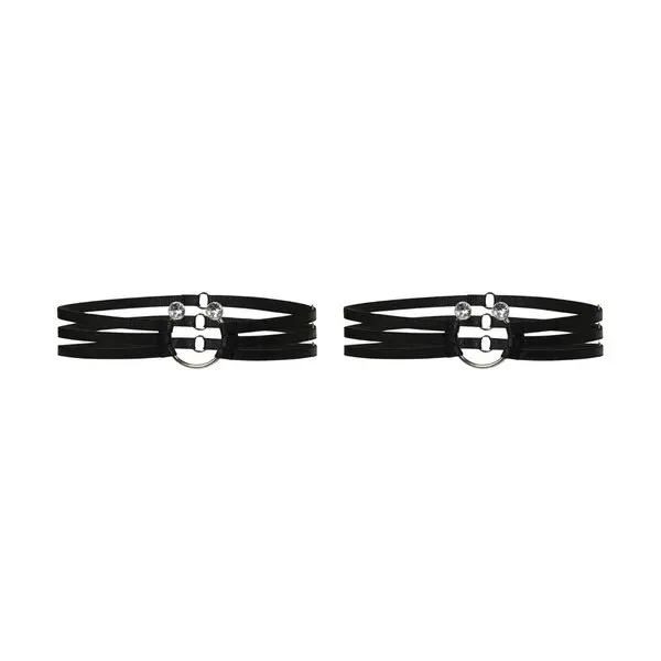 EMPRESS MIMI Astria Strappy Thigh Garters - Black