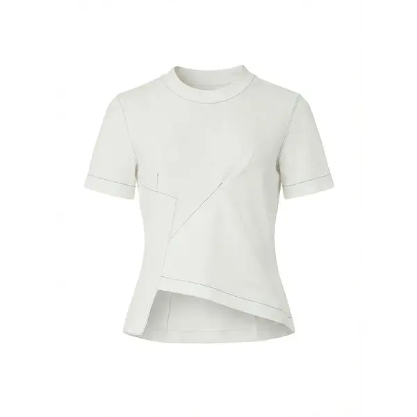 GAO REPUBLIC Top Fitted Asymmetric Seam Jersey - White