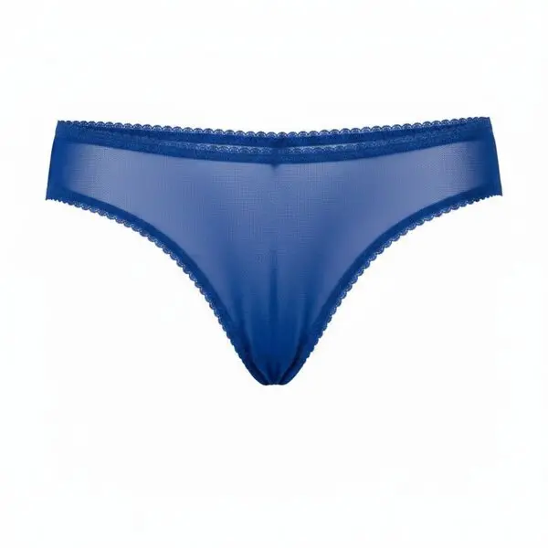 THE COOLGIRL NYC Jane Thong In Mesh - Blue