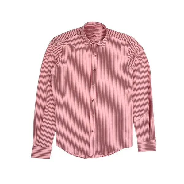 EIGHT X Striped Seersucker Button Down Shirt - Red
